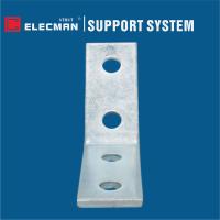 China Galvanized Steel 45 Degree Strut Angle Bracket 4 Hole 3-1/2 Inch Length 1/4 Inch Thickness for sale