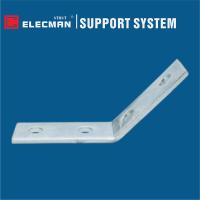 China Galvanized Steel 45 Degree Strut Angle Bracket 4 Hole 3-1/2 Inch Length 1/4 Inch Thickness for sale