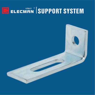 China Galvanized Steel Long Slotted Adjustment Strut Angle Fitting 4-7/8 x 1-7/8 Inch for sale