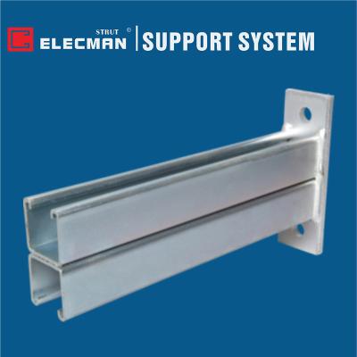China Galvanized Steel Double Slotted Strut Channel Bracket 12 inch Length 1/4 inch Thickness for sale