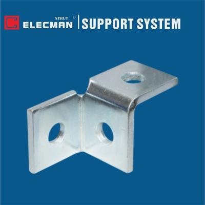 China Galvanized Steel Strut Channel Corner Connector 2 Hole 1-5/8 in Width 1/4 in Thickness for sale