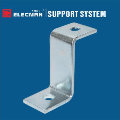 China Galvanized Steel 2 Hole Strut Z Bracket Fitting 1-5/8 Inch Channel 4-8 Inch Length for sale