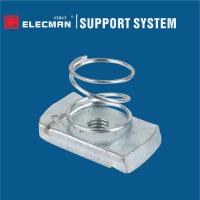 China ELECMAN Strut Channel Nuts Electro Galvanized Steel With Short Spring for sale