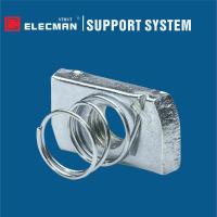 China ELECMAN Strut Channel Nuts Electro Galvanized Steel With Short Spring for sale