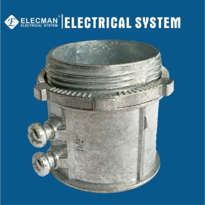 China ELECMAN Zinc EMT Connectors Set Screw Straight Type 1/2 to 4 Inch UL Listed for sale