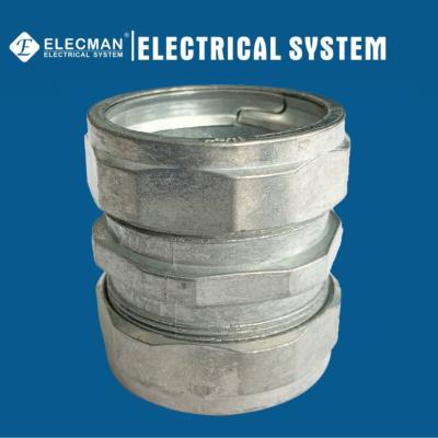 China Zinc EMT Conduit Coupling Compression Type 1/2 to 4 Inch UL Standard for sale