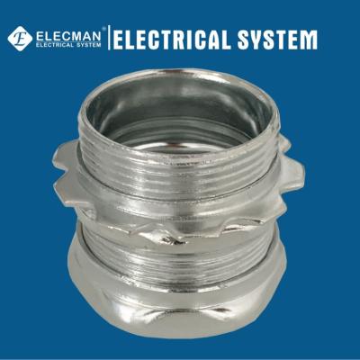 China Non Insulated Compression Type Steel EMT Pipe Connectors 1/2