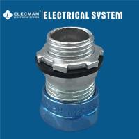 China Steel Raintight EMT Connector Compression Type UL Certification 1/2 Inch for sale