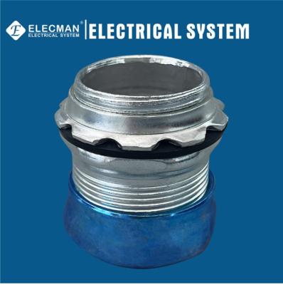 China Steel Non Insulated Raintight EMT Connectors Compression Type 1/2 In to 4 In for sale