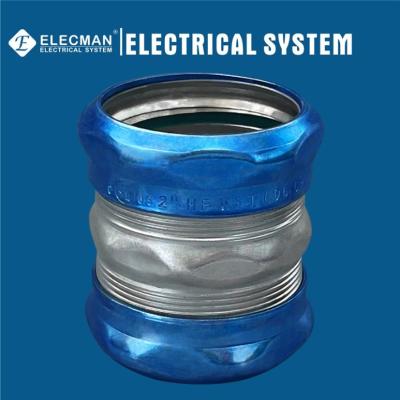 China Raintight Galvanized Steel EMT Couplings Compression Type 2 Inch 1 Inch for sale