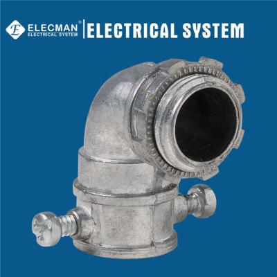China Zinc EMT Conduit to Box 90 Degree Set Screw Connectors 1/2 to 1 Inch UL Listed for sale