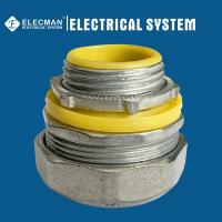 China ELECMAN Zinc Straight Liquid Tight Connector 3/4 Inch UL Listed Insulated Throat for sale