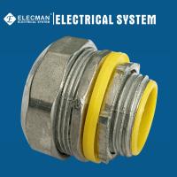 China ELECMAN Zinc Straight Liquid Tight Connector 3/4 Inch UL Listed Insulated Throat for sale
