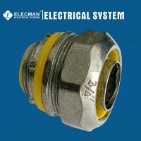 China ELECMAN Zinc Straight Liquid Tight Connector 3/4 Inch UL Listed Insulated Throat for sale