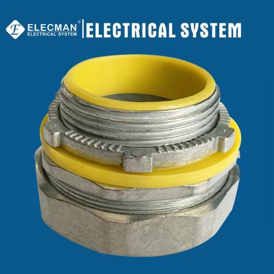 China ELECMAN Zinc Straight Liquid Tight Connector 1-1/2 Inch UL Listed for sale