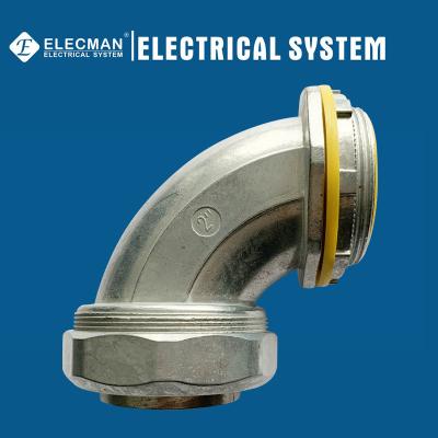 China Zinc 90 Degree Liquid Tight Connector 2 Inch UL Listed for Conduit for sale