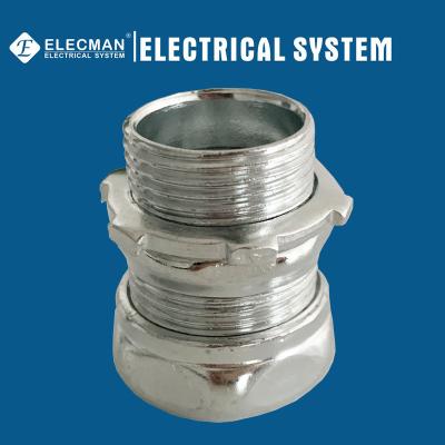 China Steel EMT Connector Compression Type 3/4 In. for sale