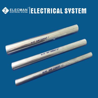 China UL797 ANSI C80.3 Electrical Metallic Tubing EMT Conduit 1/2 to 4 Inch 10ft Length Galvanized Steel for sale