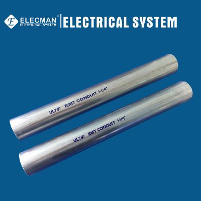China UL797 Electrical Metallic Tubing EMT Conduit 1-1/4 In 10ft Hot Dipped Galvanized Steel for sale