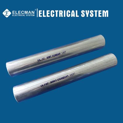 China 1-1/2 Inch ANSI C80.3 UL797 Thin Wall EMT Conduit 1.65mm Wall 10ft Length for sale