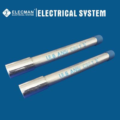 China UL6 1/2 Inch Rigid Steel Conduit RSC Conduit Electrical Cable Protection 10ft Length for sale