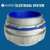 China ELECMAN 4 Inch Zinc Straight Liquid Tight Connector Blue Insulated Throat 1/2 to 4 Inch for sale