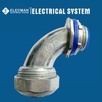 China 1/2 Inch Zinc 90 Degree Liquid Tight Connector with Blue Insulator UL Listed for sale
