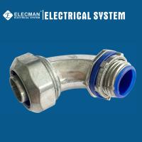 China 1/2 Inch Zinc 90 Degree Liquid Tight Connector with Blue Insulator UL Listed for sale