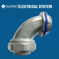 China Zinc 1-1/2 Inch 90 Degree Liquid Tight Connector for Flexible Conduit UL Listed for sale