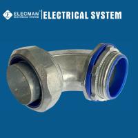 China Zinc 1-1/2 Inch 90 Degree Liquid Tight Connector for Flexible Conduit UL Listed for sale