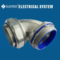China ELECMAN 4 Inch Zinc Straight Liquid Tight Connector Blue Insulated Throat 1/2 to 4 for sale