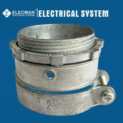 China Zinc 2 Inch Straight Squeeze Connector for Flexible Metal Conduit UL Listed for sale