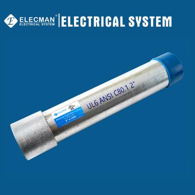 China 2 Inch UL6 HDG Rigid Steel Conduit RSC Conduit 60.33mm OD 3.71mm Wall Electrical Cable Conduit for sale