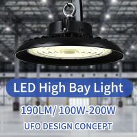China 19000lm UFO LED High Bay Light 100W-200W IP65 Aluminum Industrial Commercial Lighting AC100-277V for sale