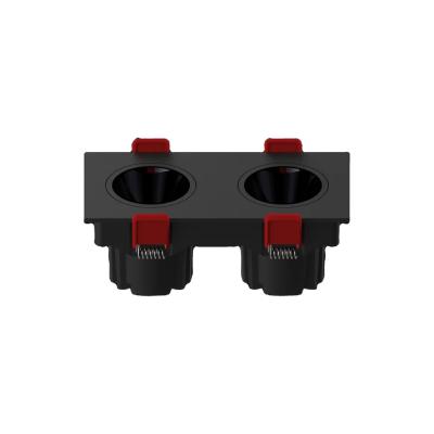 China Double Head Square Aluminum LED Spotlights 7W-20W 50,000 Hours Lifespan Recessed Ceiling Lighting for sale
