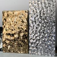 China Custom Color SS304 Mirror Gold Water Effect Stainless Steel Decorative Water Ripples Sheet for Restaurant Decoration for sale