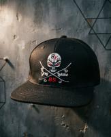 China Snapback Closure Embroidered Baseball Caps Adjustable Flat Brim Crown Logo Stitching Design for sale