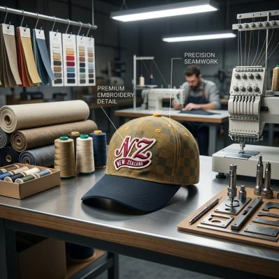 China Crosshatch Grid Crown Custom Embroidered Ball Caps Fine Texture Six Panel Logo Design for sale