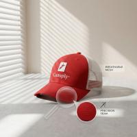 China Six Panel Structured Custom Mesh Baseball Caps Cotton Twill Brass Eyelets Buckle Back for sale