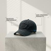 China Distressed Washed Six Panel Dad Hat Cotton Cap Custom Embroidery Soft Look for sale