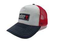 China Herringbone Print Custom Printed Trucker Hats Five Panel Crown Design Style for sale
