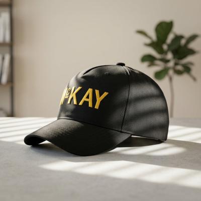 China Satin Finish Six Panel Cap Smooth Lustrous Custom Embroidery Logo Design for sale