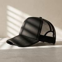 China Leather Patch Foam Front Blank Trucker Cap Cotton Snapback Vintage Style for sale
