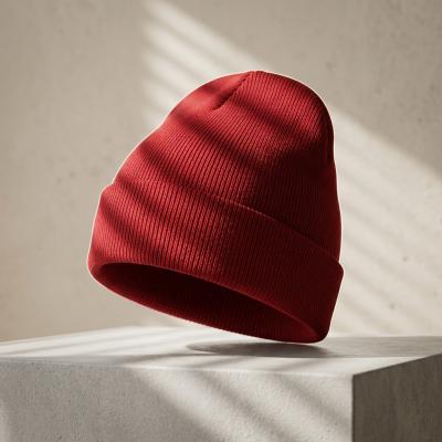 China Acrylic Knit Custom Beanie Hat OEM Embroidery Logo For Winter for sale