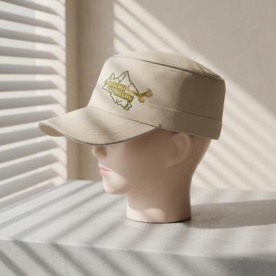 China Outdoor Custom Embroidery Cap Brass Eyelets Pre Curved Brim OEM for sale