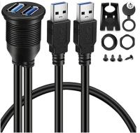 China ODM Cable Wire Harnesses Two USB Extension Cable Automotive Dash Mount for sale