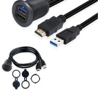 China ODM Cable Wire Harnesses Two USB Extension Cable Automotive Dash Mount for sale