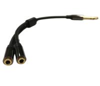 China 1 / 4 Inch Headphone Splitter Cable Assembly 2 Female To 1 Male Audio Cable for sale