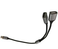 China 3m Cable Wire Harnesses Assembly 1 Type C To 2 USB 2 In 1 USB Cable for sale