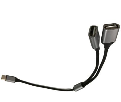 China 3m Cable Wire Harnesses Assembly 1 Type C To 2 USB 2 In 1 USB Cable for sale